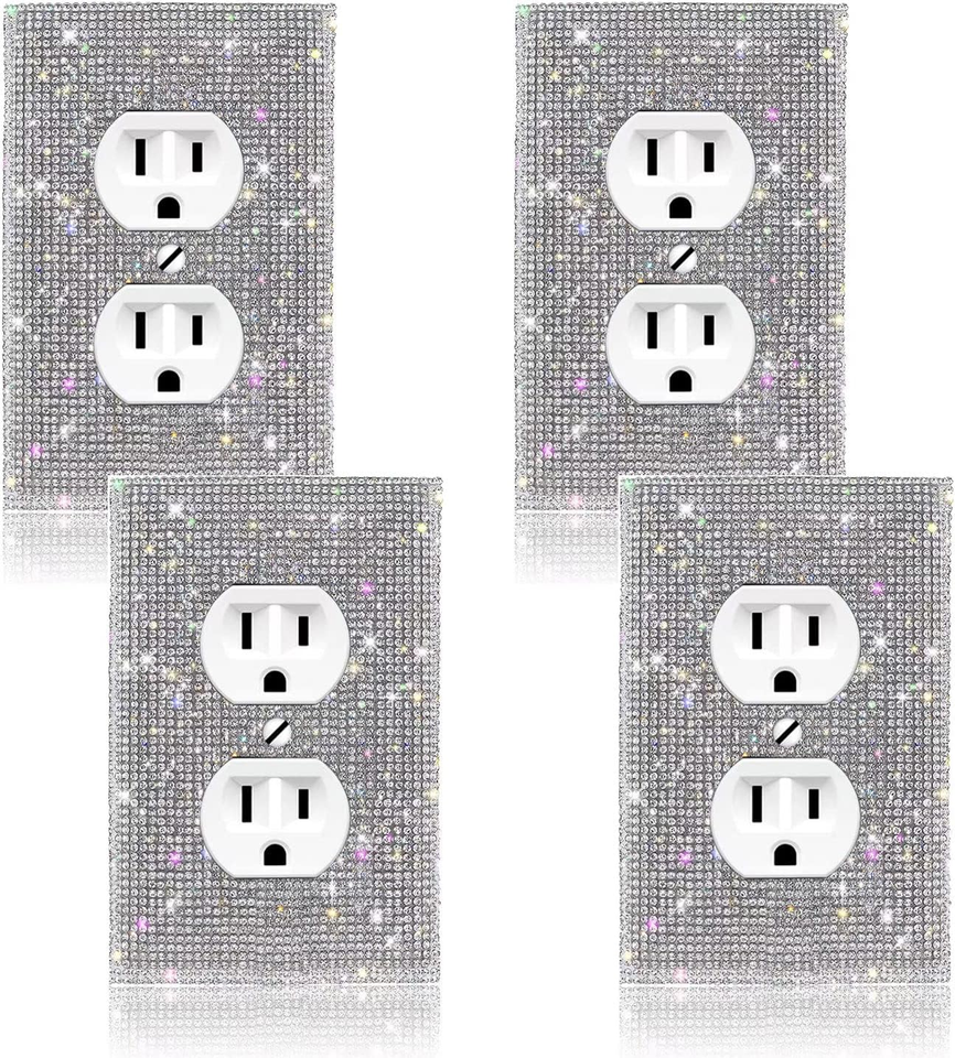 Bling Light Switch Cover and Sockets , Shiny Rhinestones Wall Plate ...