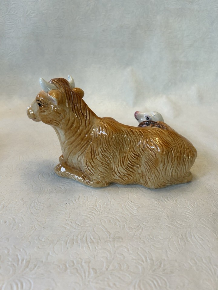 Fitz and Floyd Oxen/Lamb Nativity Figurine Christmas Decor Mint No Box ...