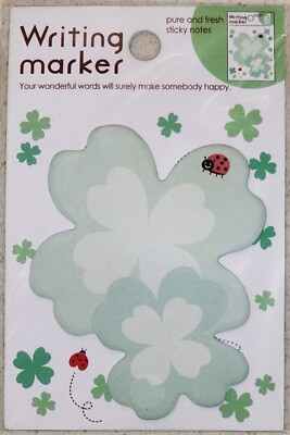 Kawaii four leaf clover & red ladybug sticky note Stationery set | eBay