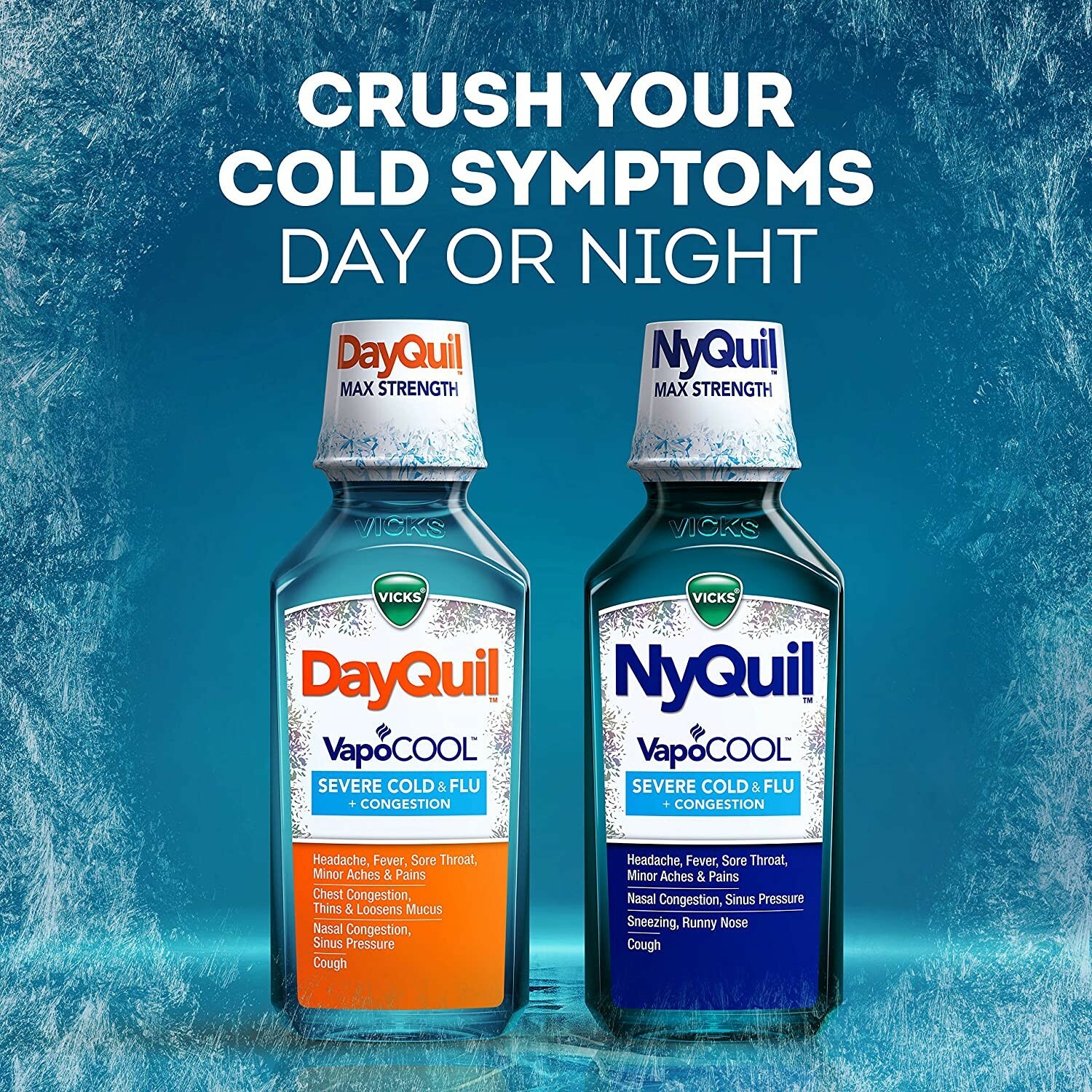 Vicks DayQuil and NyQuil SEVERE Liquid with Vicks VapoCOOL, Cough, Cold ...