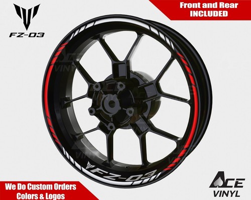Yamaha FZ 03 Set di decalcomanie per ruote Adesivi per cerchioni FZ-03 ...