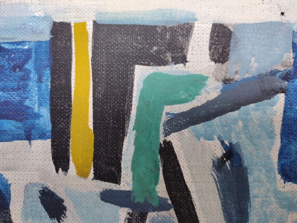 1952 Ed Clark Moviegoers African American Artist Original Abstract Oil ...