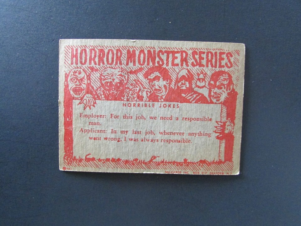 1961 Nu-Card Horror Monsters Card #55 Monster From World Without End | eBay
