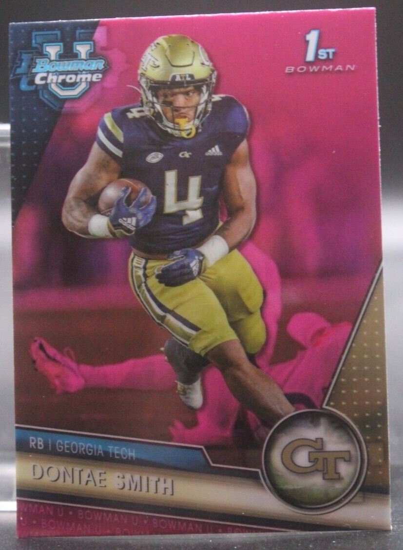 Dontae Smith (Georgia Tech/RC) - 2023 Bowman U. Chrome Pink Refractor ...