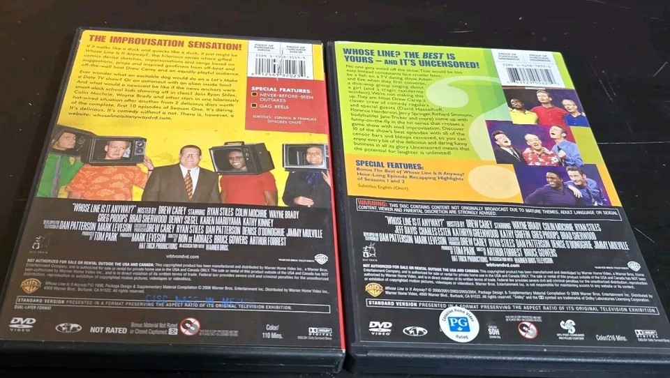 Whose Line Is It Anyway Dvds Best of Uncensored Season 1 Vol. 1 Rare ...