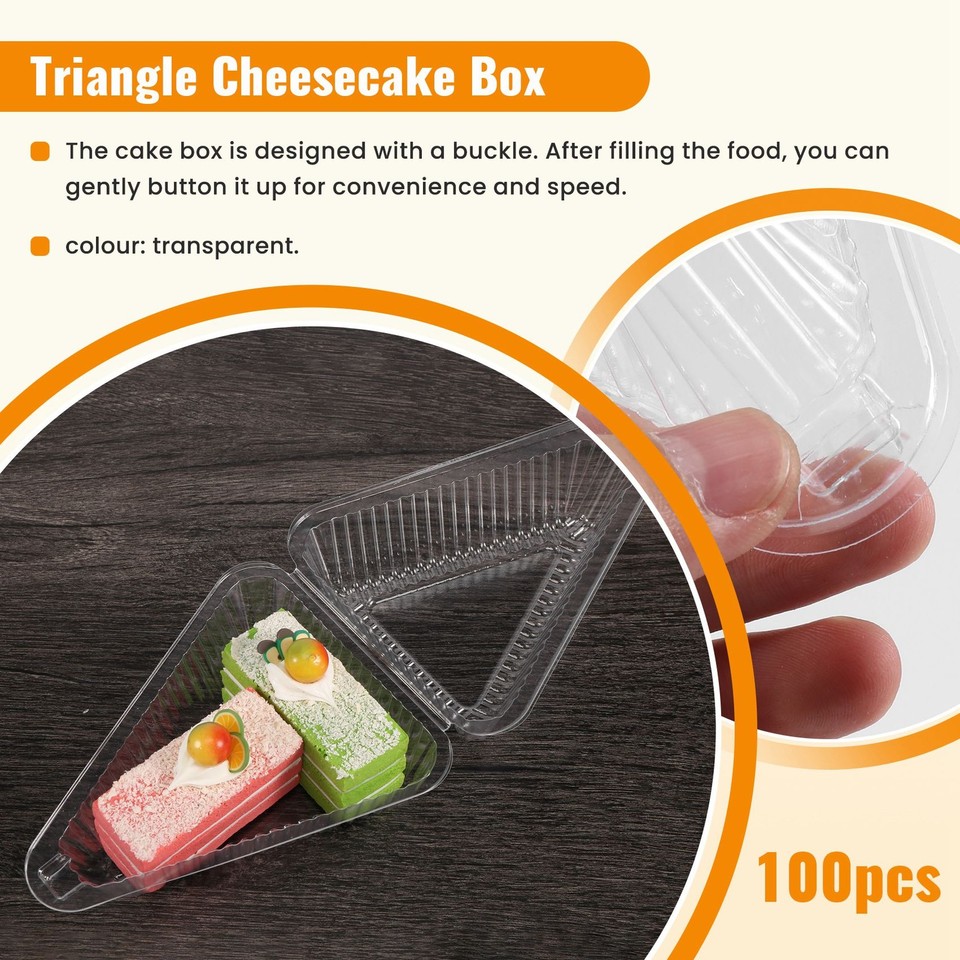 100Pcs Triangle Cheesecake Boxes Cake Box Triangle Pie Holders Cake8123 ...