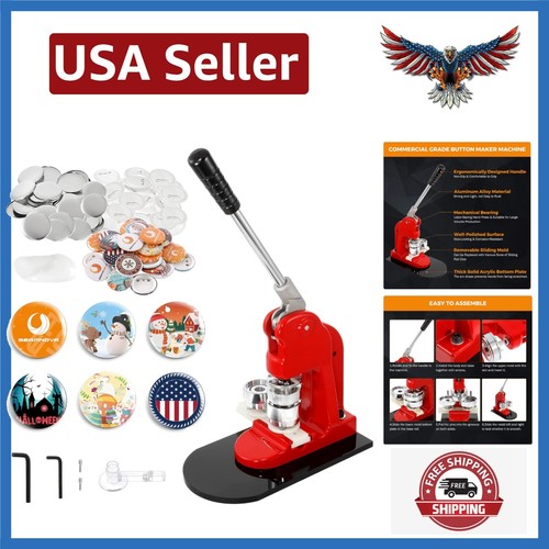 Deluxe DIY Button Maker Machine with 1000 Button Blanks – 32mm / 1.26 ...