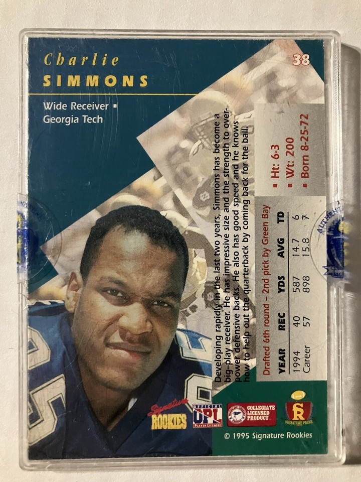 Charlie Simmons 1995 Signature Rookies Prime Autograph /3000 Auto ...