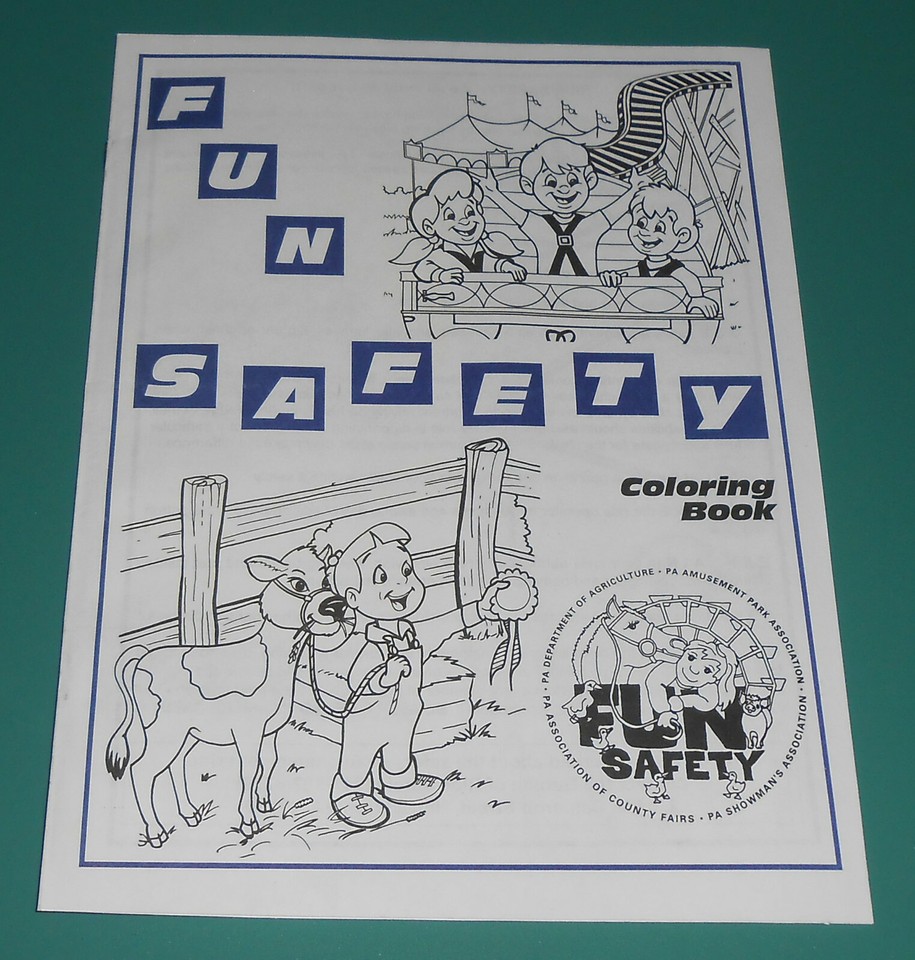 Pennsylvania State Fair Coloring Book Child Safety Pamphlets Boys Girls ...