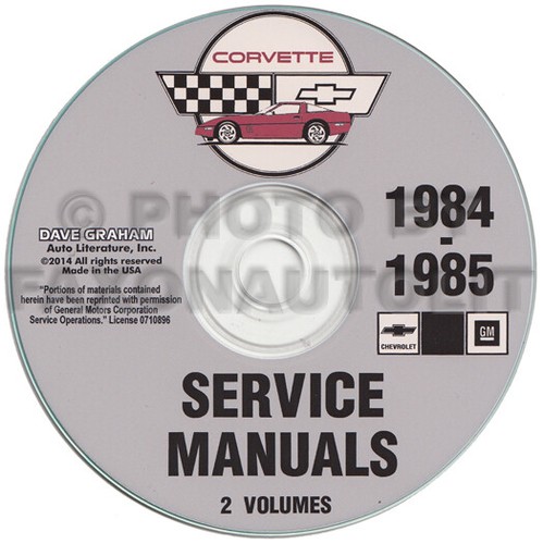 1984-1985 Corvette Shop Manual CD Repair Service Books on CD-ROM ...