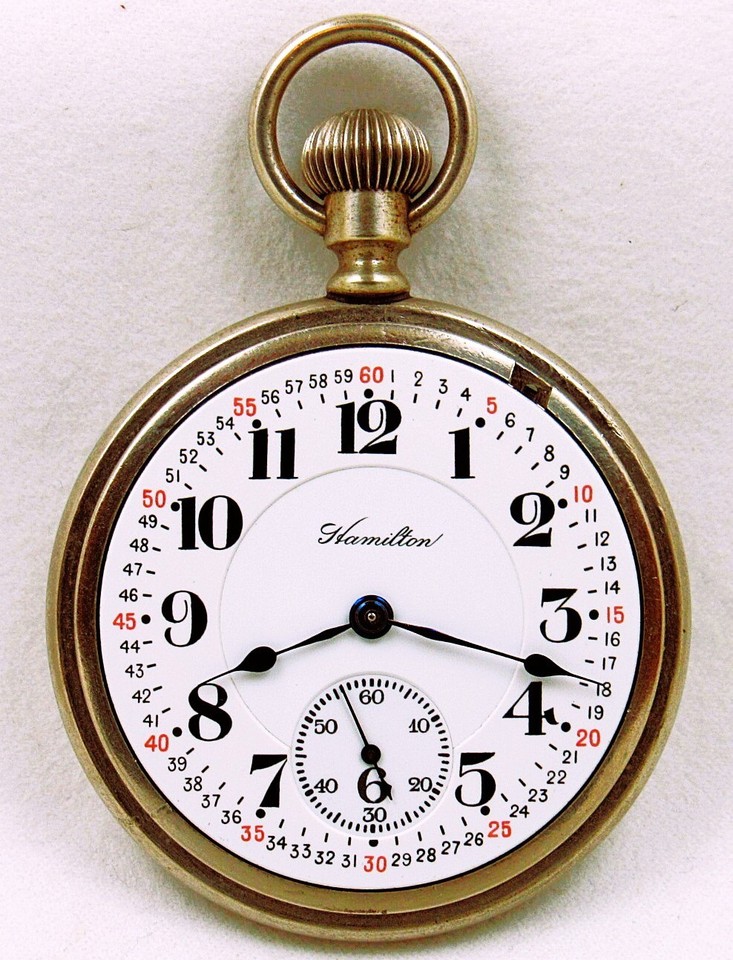 16s Hamilton Model 992 Railroad 21J Highly Damask Salesman Pocket Watch ...