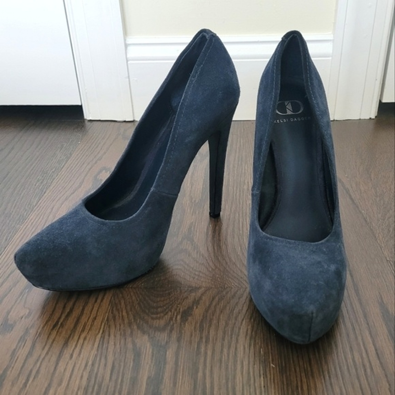 Kelsi Dagger Brette Navy Sexy Suede Platform Almond T… - Gem