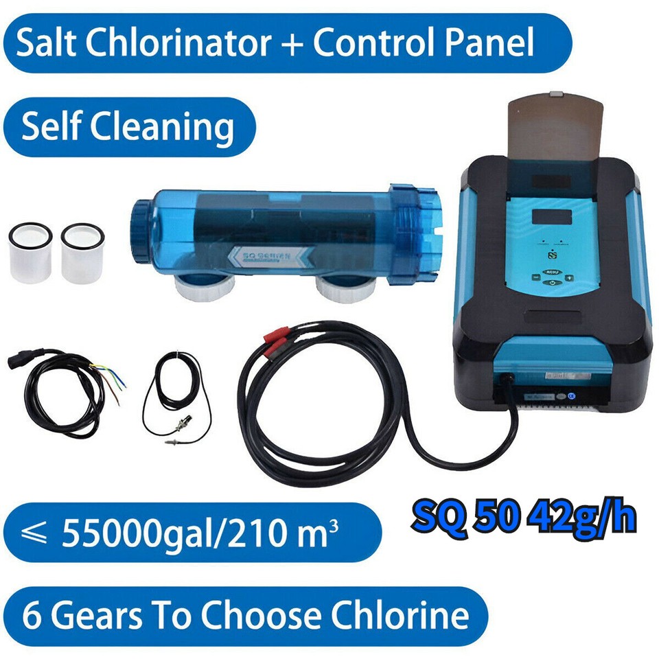 Pool Chlorine Generator System Pool Salt Cell & Flow Switch for 55,000 ...