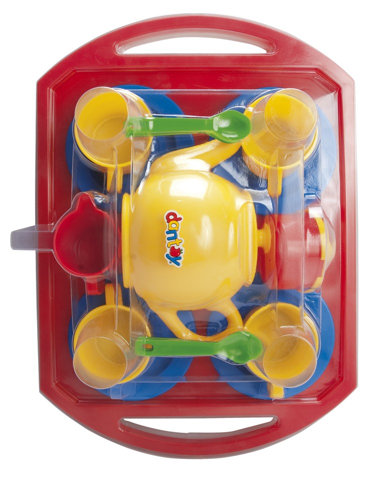 KIDS CHILDRENS PLAY TEA SET WITH TRAY by DANTOY early learning 18 piece ...