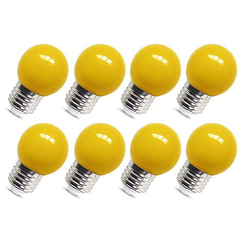 8 PCS LED Globe Yellow Glow Light Bulb E27 Plastic Bulbs for Patio ...