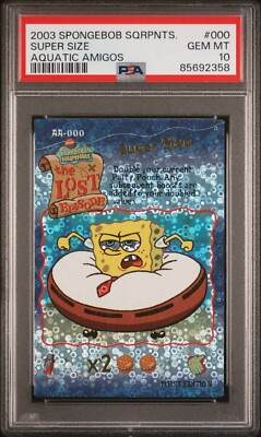 2003 UD Spongebob Squarepants Aquatic Amigos Super Size HOLO SCR PSA 10 ...