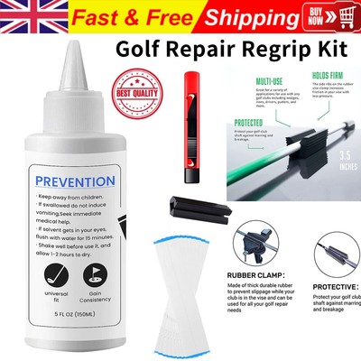 GOLF REPAIR REGRIP KIT Re Grip - Clamp - Knife - Grip Tape - 150ML Grip ...