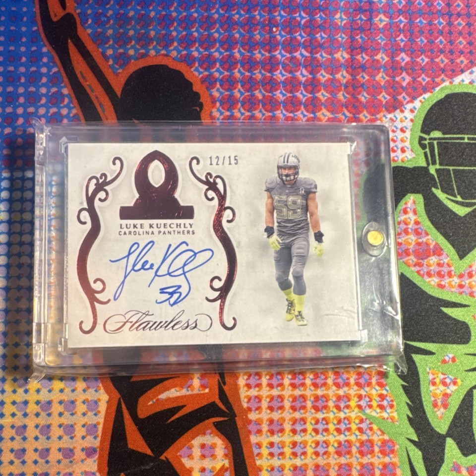 2019 Panini Flawless Luke Kuechly Pro Bowl Autograph /15 Panthers Card ...