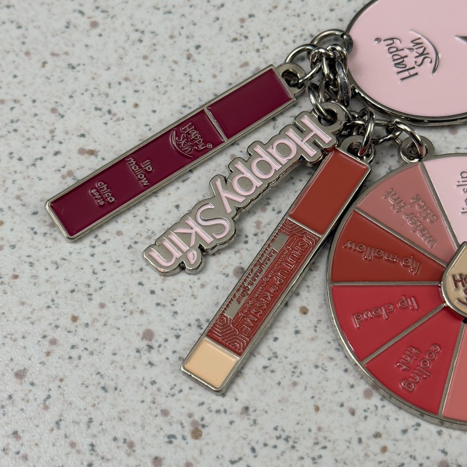 Happy Skin Lippie Finder Spinning Wheel Purse Charm Keychain Key Ring ...