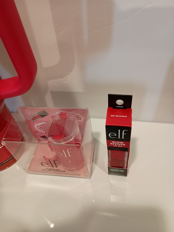 Stanley x ELF 40Oz Red Delicious Quencher Tumbler + Lip Holder + Lip ...