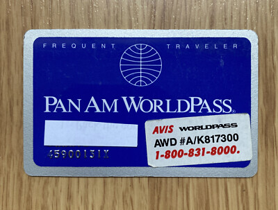 Vintage Pan Am Airlines WorldPass Frequent Traveler Card | eBay