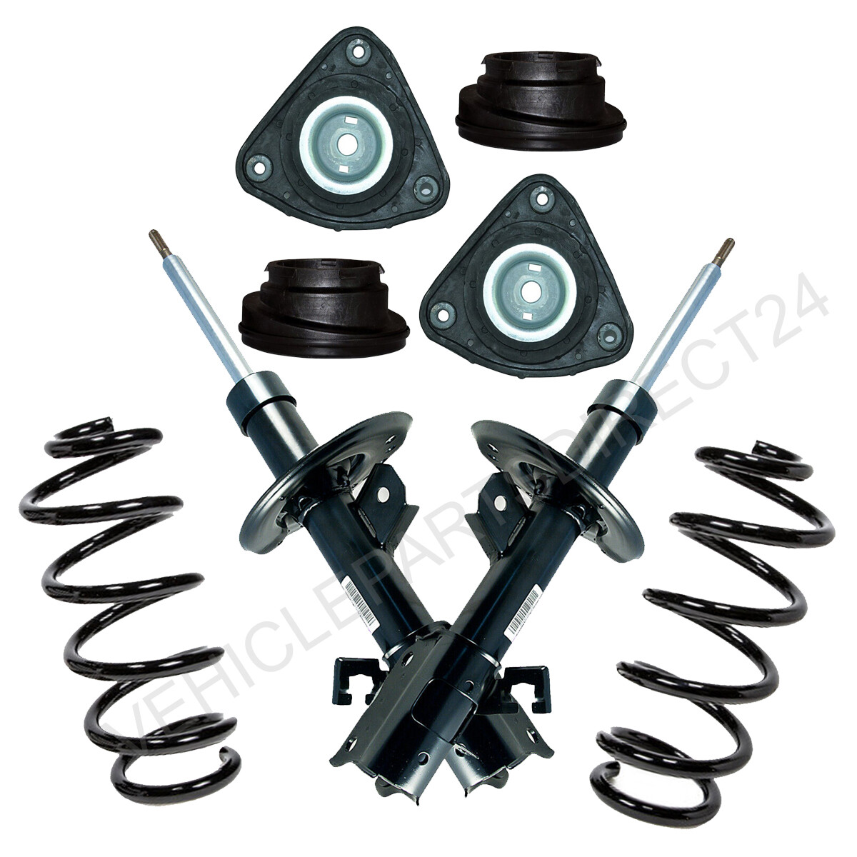 For Ford Focus MK2 Front Shock Absorbers Coil Springs & 2x Strut Top ...