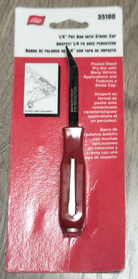 Lisle 5" Heavy Duty Pocket Pry Bar w/ 1/4" Shaft & Strike Cap #35100 ...