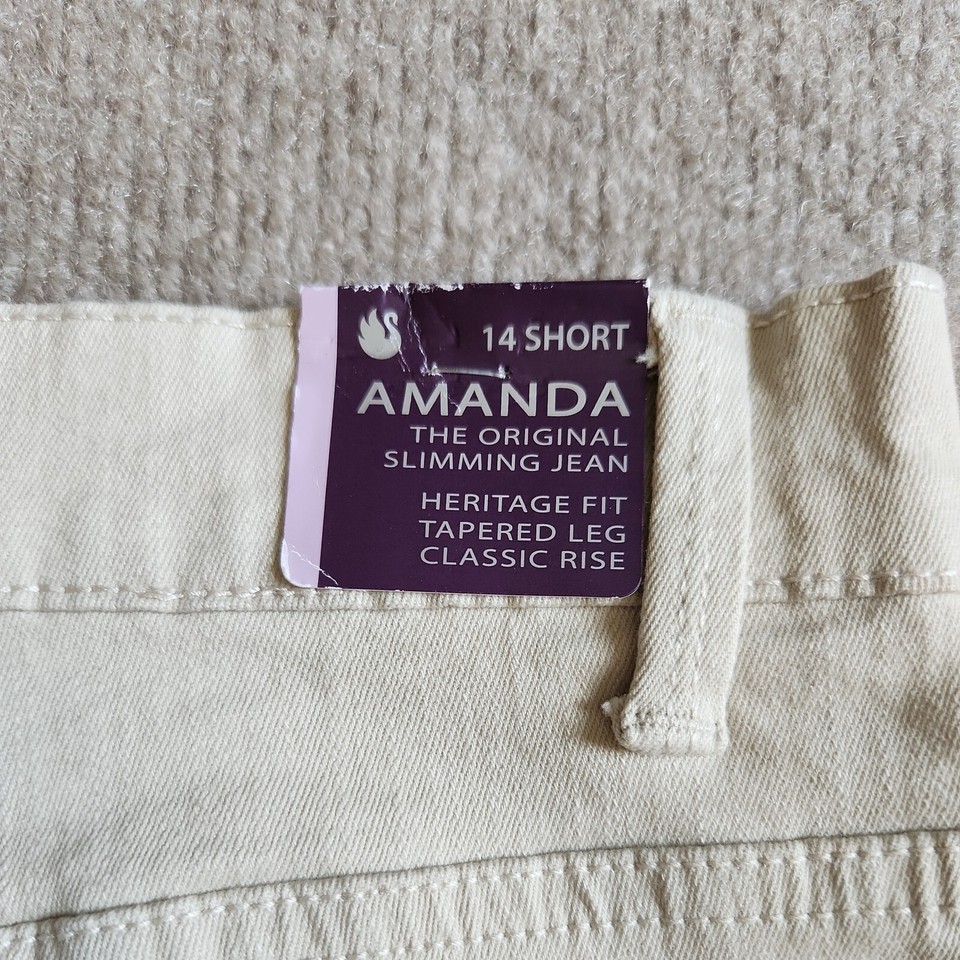 Gloria Vanderbilt Amanda Slimming Jeans Womens Sz 14 Short Beige ...