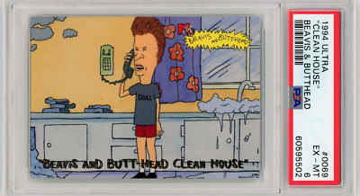 1994 MTV Ultra BEAVIS & BUTTHEAD card "Clean house" #0069 PSA 6 | eBay