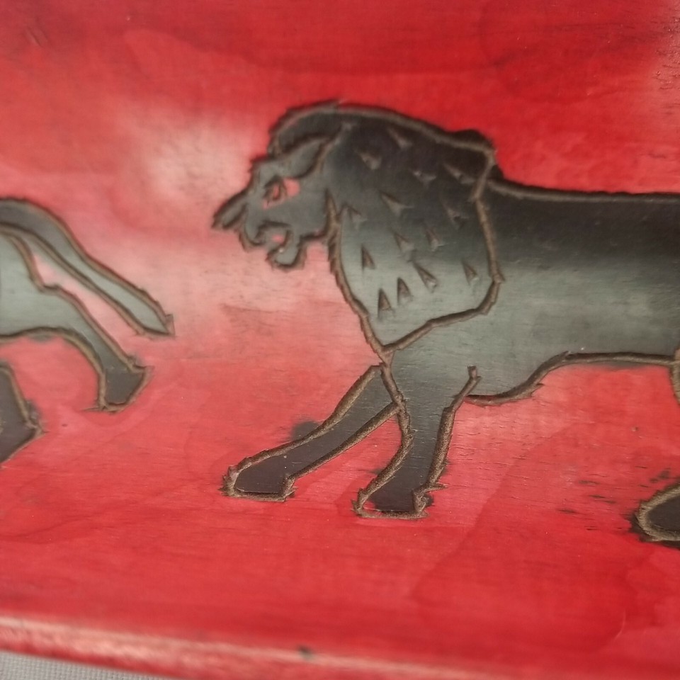 Artisan Carved Wood Long "Boat" Tray 25" Bowl 'Big 5' African Animal ...