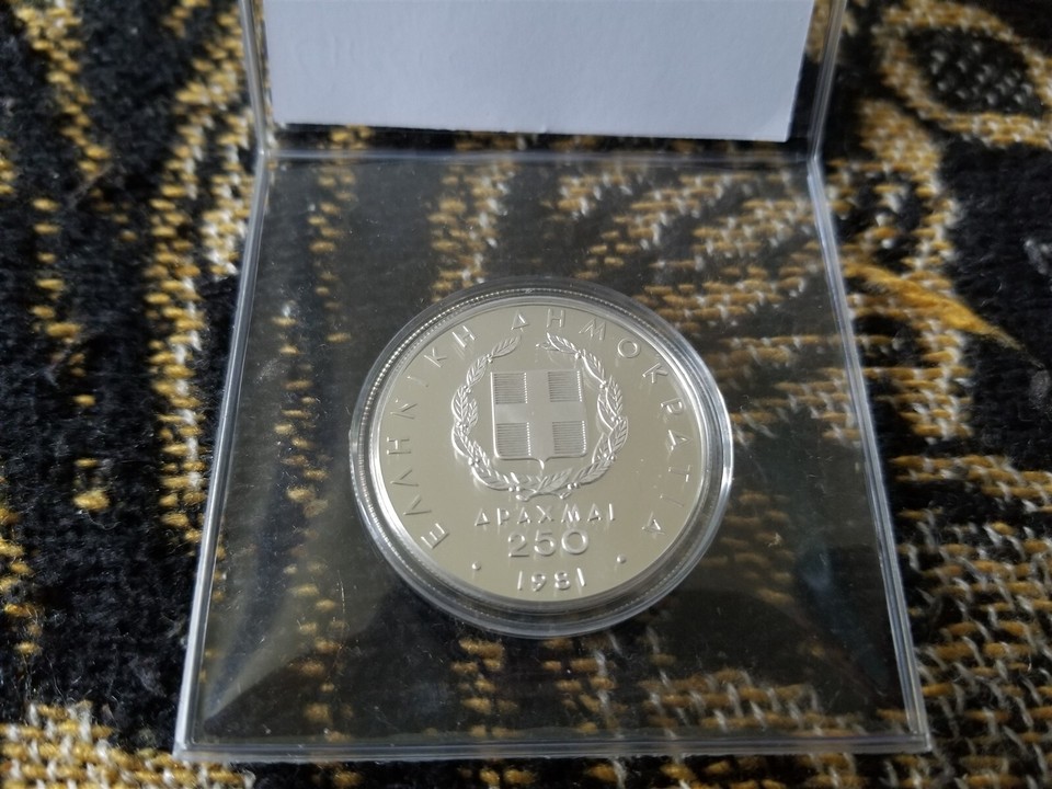 Greece 250 Drachmai 1982 Silver Proof (Encapsulated) - Pan-European ...