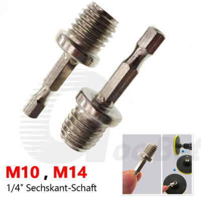 Bohrmaschine Adapter für M10 M14 Winkelschleifer Stützteller 1/4 ...