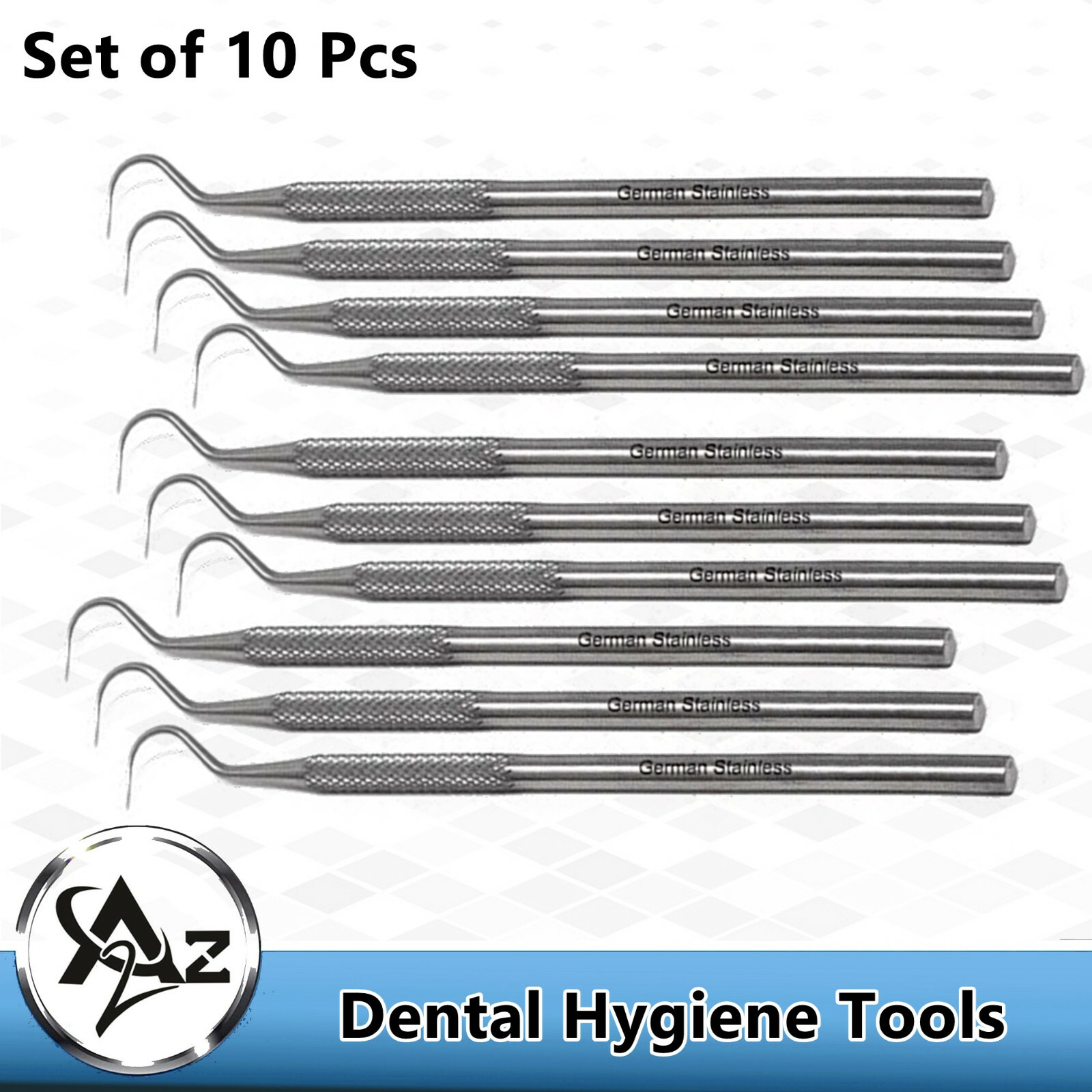 10 Pcs Single Ended Dental Explorer #23 Shepherds Hook Probe Dental ...