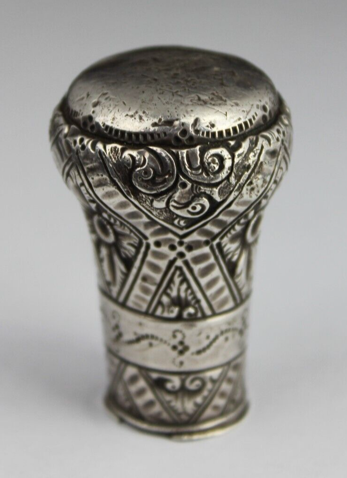 Antique cane handle Monogram "FULTON 1873" sterling silver 1800's OLD ...