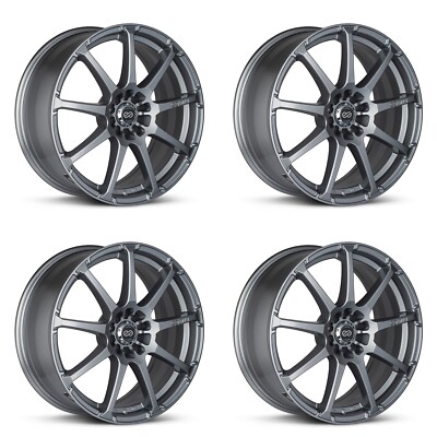 (4X) Enkei EDR9 Wheels [18x7.5 / 5x100/114.3 / ET:45 / CB:72.6] Silver ...
