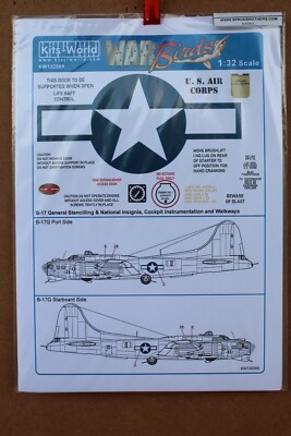 Kits World KW132069 1/32 B-17 BLUE OUTLINE NATIONAL MARKINGS & STENCILS ...