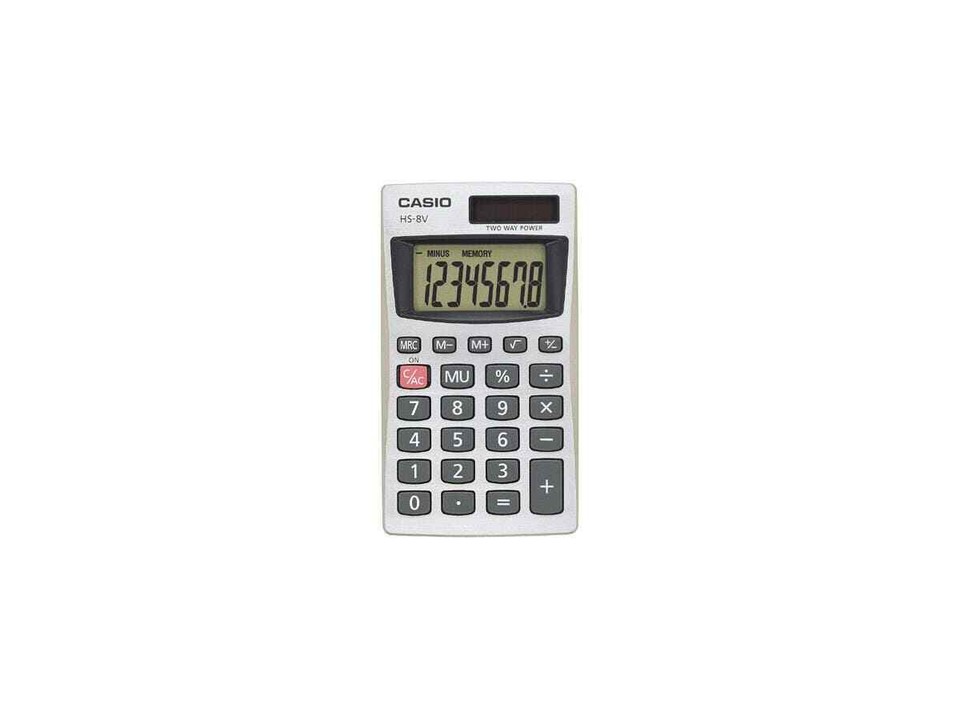 Casio HS8VA Standard Function Pocket Size Basic 8 Digit Calculator ...