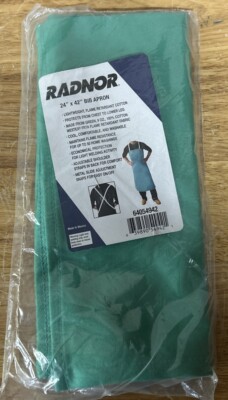 RADNOR 24" X 42" Green FR-7A Flame Resistant Apron With Snap Fasteners ...