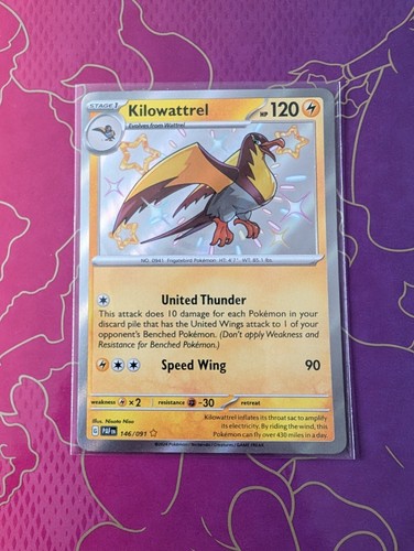 Kilowattrel - 146/091 - Paldean Fates - Baby Shiny - Pokémon Card | eBay