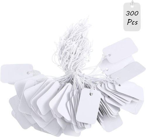 300 Pieces White Price Marking Tags Rectangle Blank Price Labels Mini ...