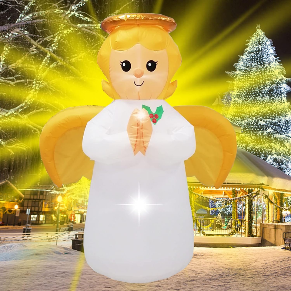 Christmas Inflatables Angel 5 FT Outdoor Decoration, Blow up Yard ...