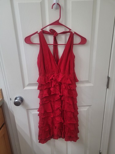 Express Red Halter Strap Dress Womens Size M | eBay