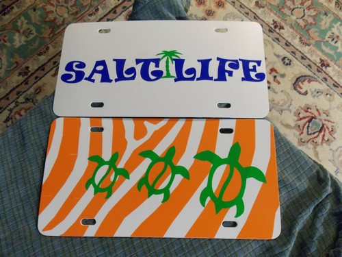 TURTLE LIFE - SALT Vinyl License Plate Or Wall Hangers Lot Of 2 VG ! | eBay