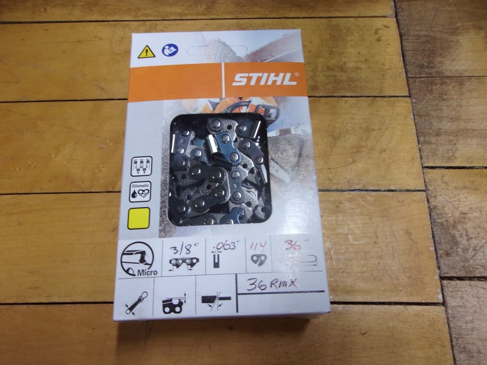 Stihl 36" Semi Chisel "Ripping" Chain OEM 3/8" .063 114 DL 36RMX #GM ...