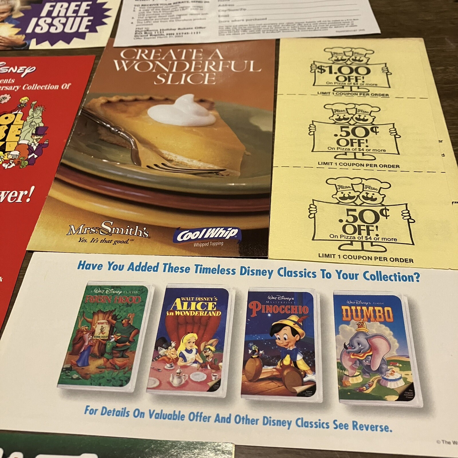 Vintage 90s/2000s Disney VHS Promo Inserts Coupons & Mail-in Rebates ...