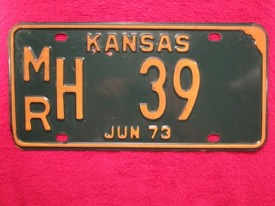 LICENSE PLATE Car Tag 1973 KANSAS MR H 39 Low Number [Z279] | eBay