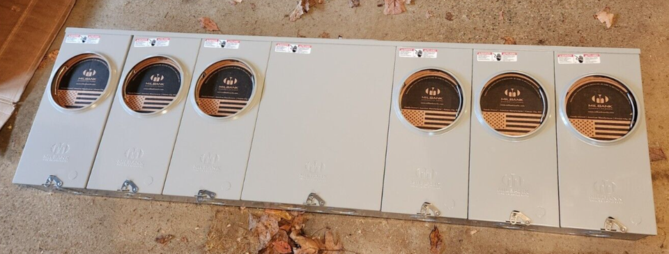 Milbank 6 Gang Meter Socket 200A U1256 S200 4-6T Ringless Horn Bypass ...