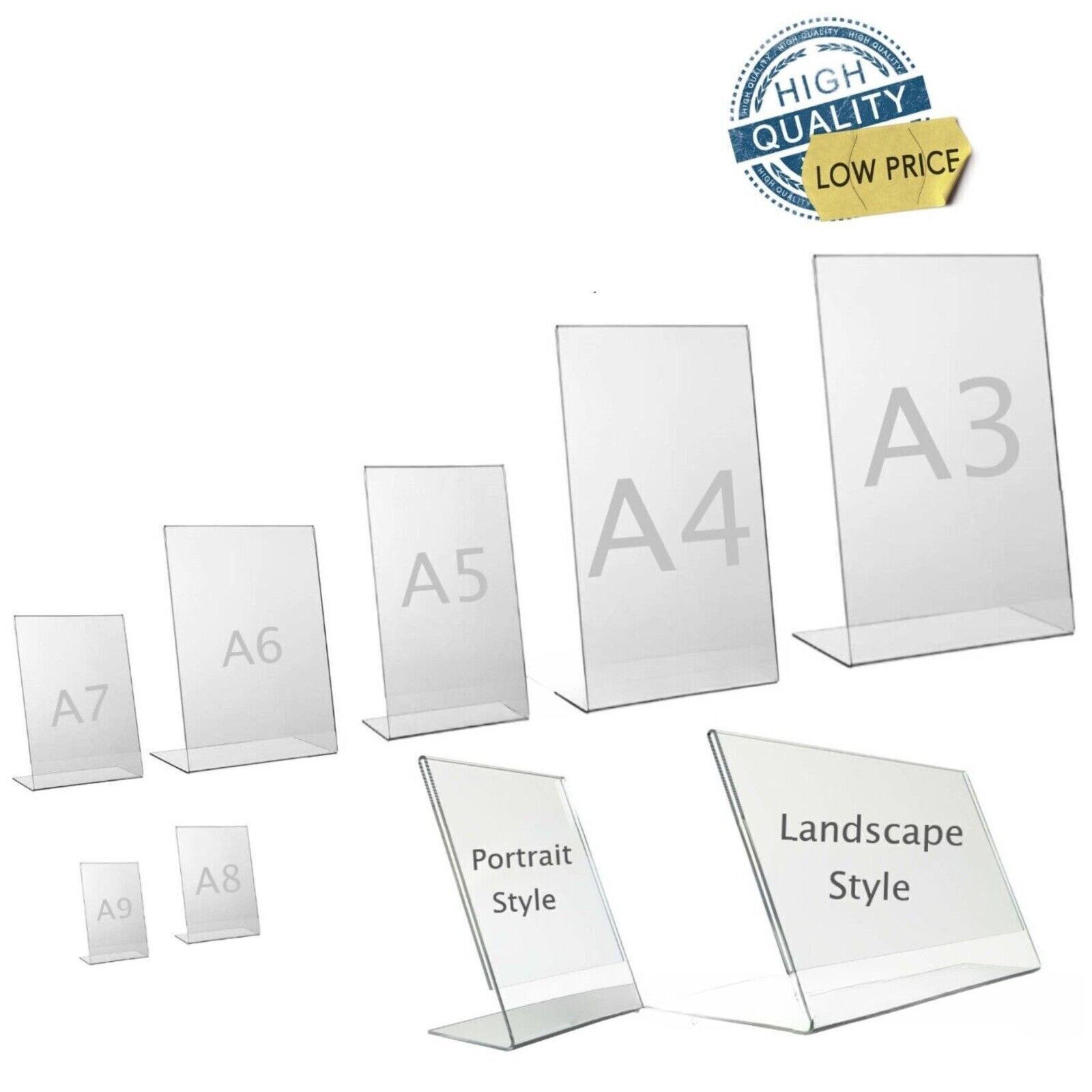 Acrylic Counter Poster Holder Perspex Leaflet Display Stand A3 A4 A5 A6 ...