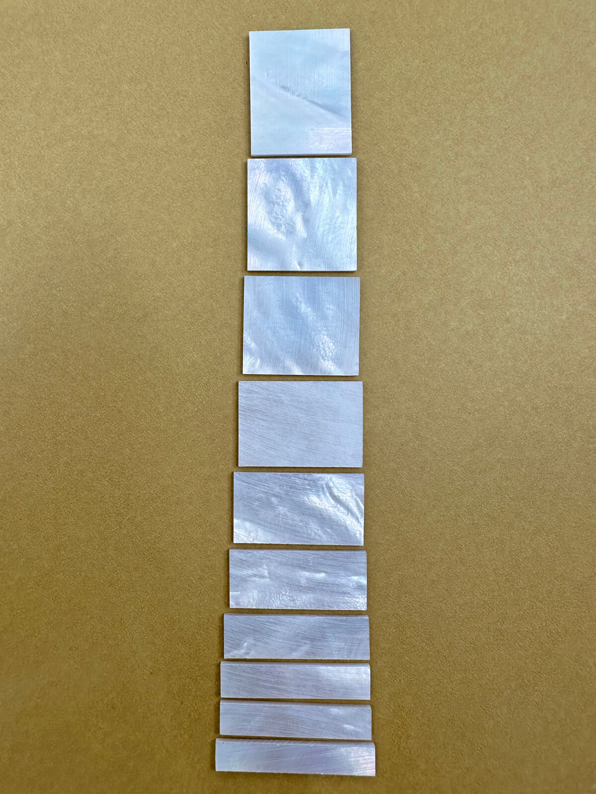 Mother of Pearl Guitar Block Inlay Set - 10 Piece Les Paul® Custom ...
