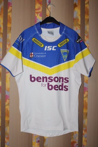 WARRINGTON WOLVES ISC SUPER RUGBY LEAGUE SHIRT JERSEY TRIKOT PLAYER ...